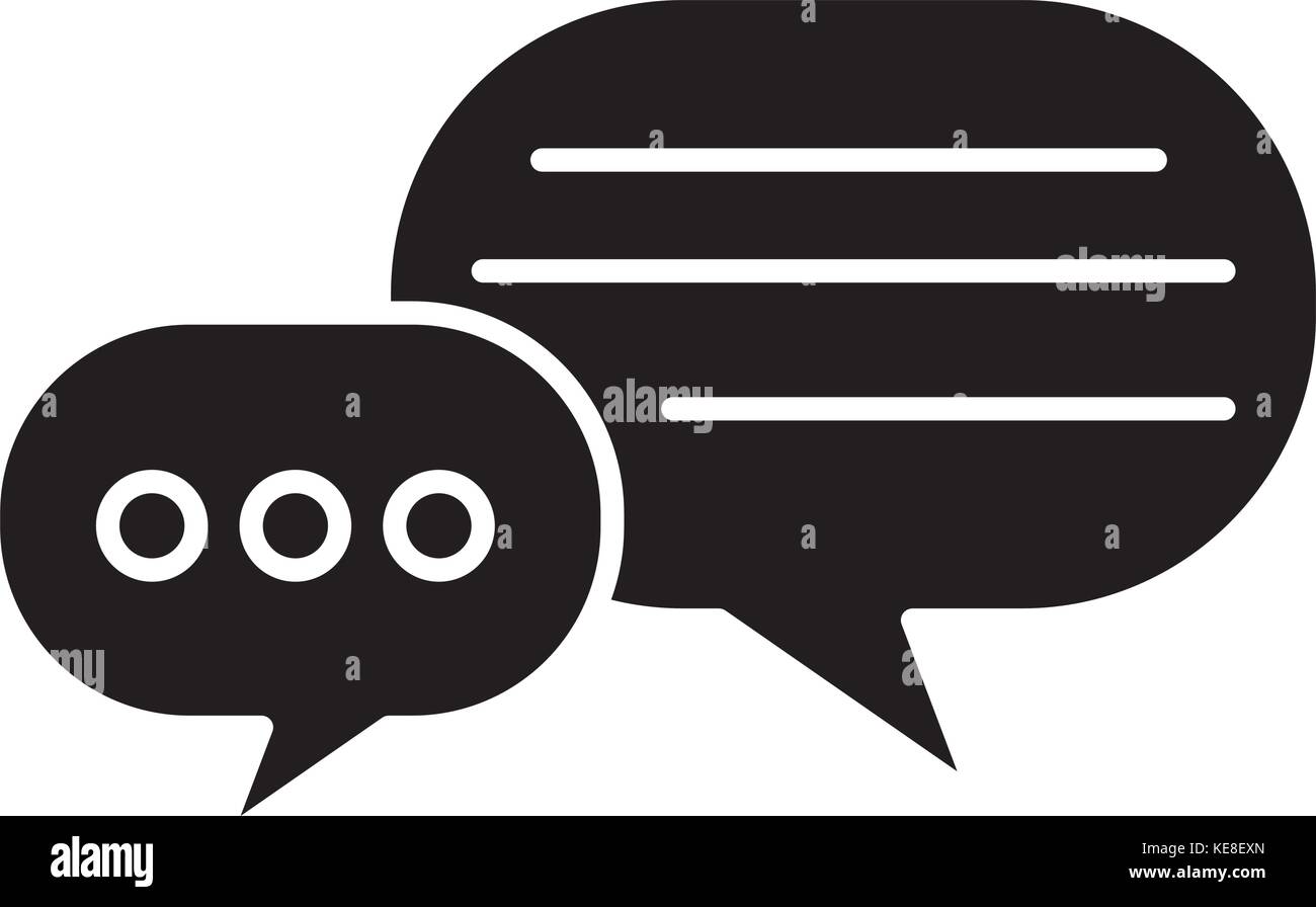 chats rounds icon, vector illustration, black sign on isolated ...