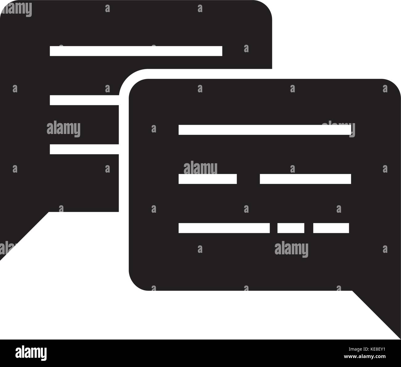 chatting - messages icon, vector illustration, black sign on isolated ...