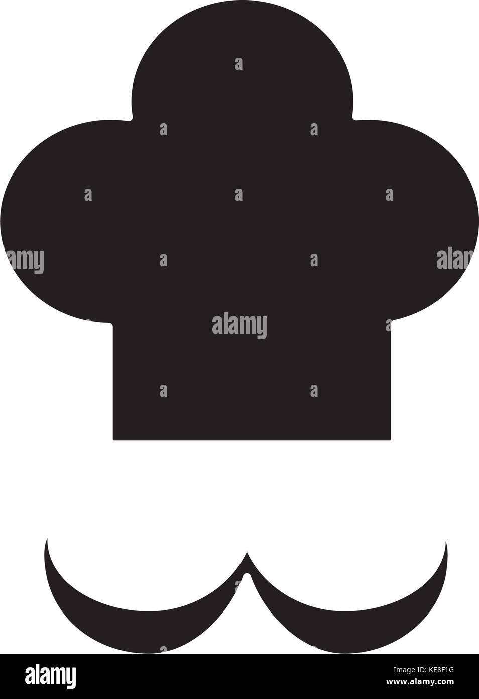 chef moustache icon, vector illustration, black sign on isolated ...