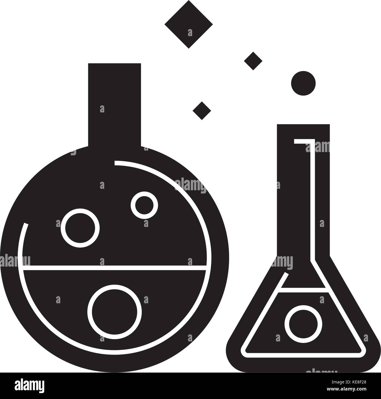 chemistry lab - experiments icon, vector illustration, black sign on ...