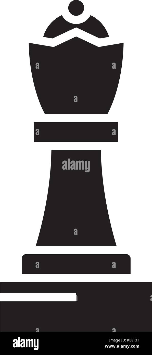 chess - queen icon, vector illustration, black sign on isolated ...
