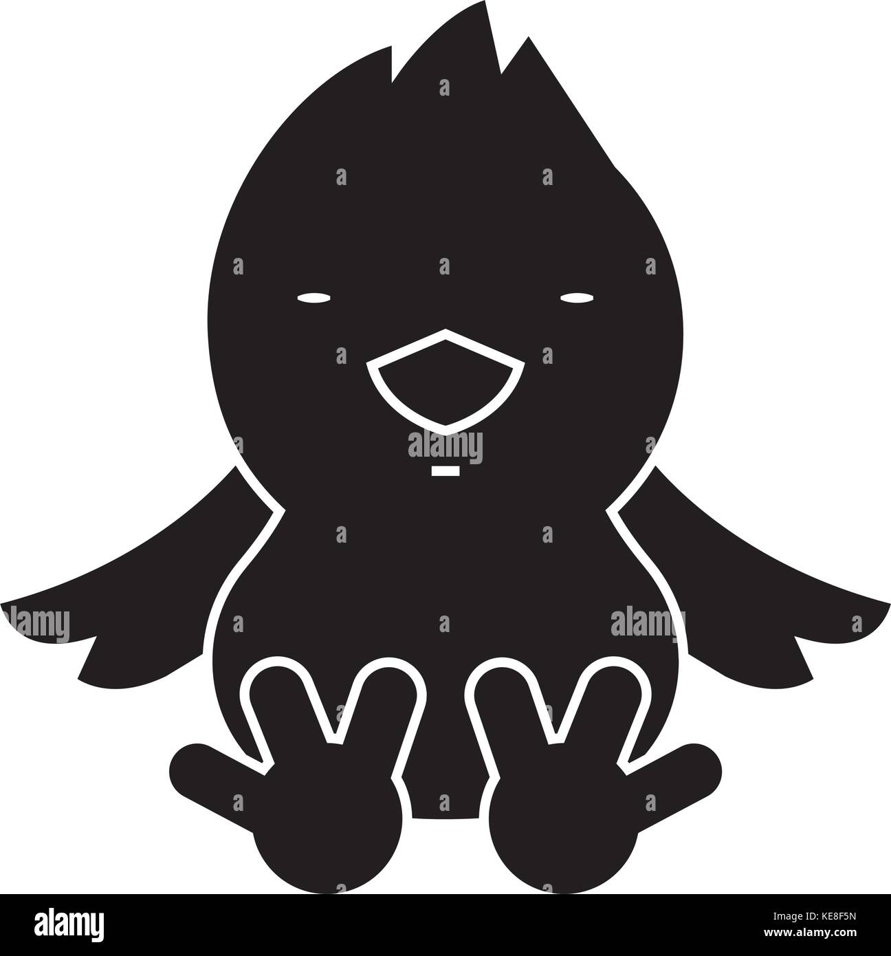 chick icon, vector illustration, black sign on isolated background ...
