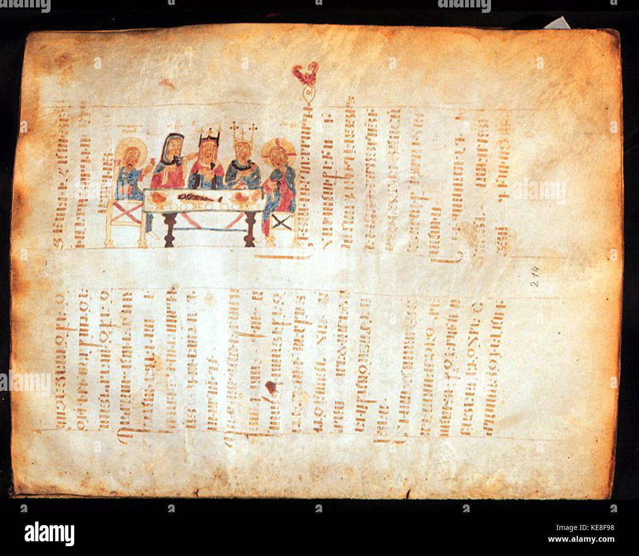 The image shows a religious scene from a manuscript, titled 'Visitation ...