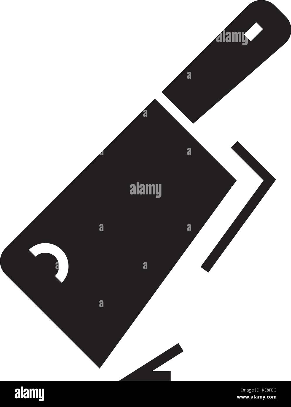 cleaver icon, vector illustration, black sign on isolated background ...
