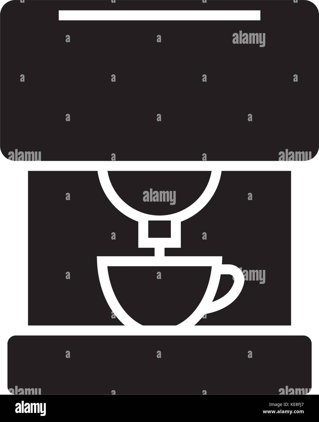 coffee machine icon, vector illustration, black sign on isolated ...