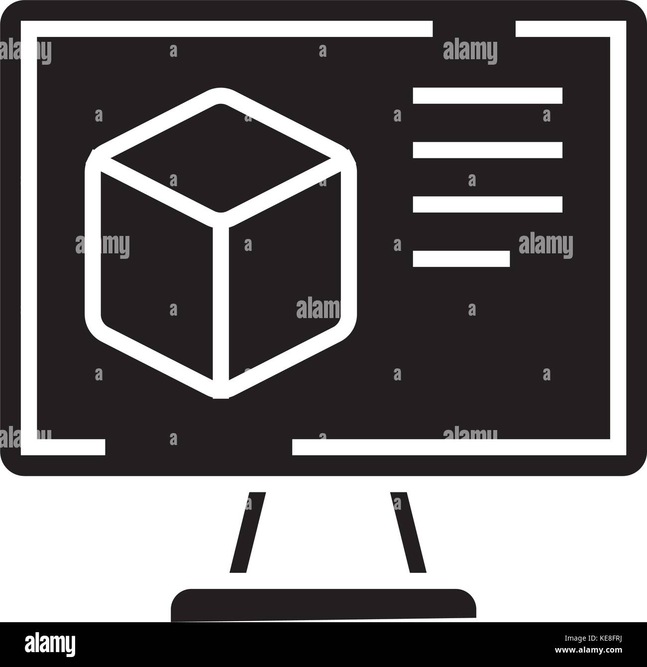 computer design icon, vector illustration, black sign on isolated ...