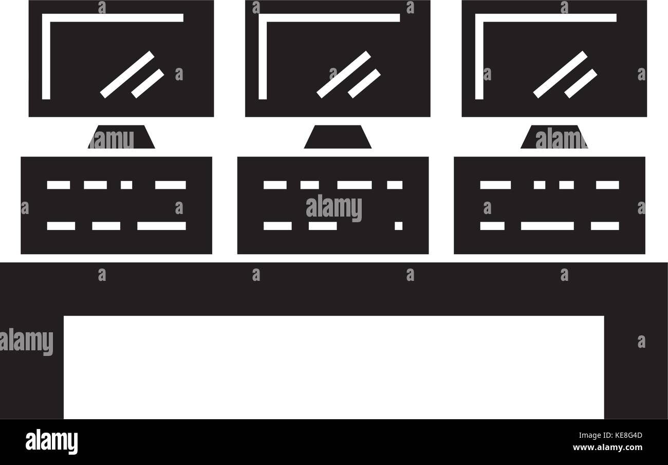 control system icon, vector illustration, black sign on isolated ...