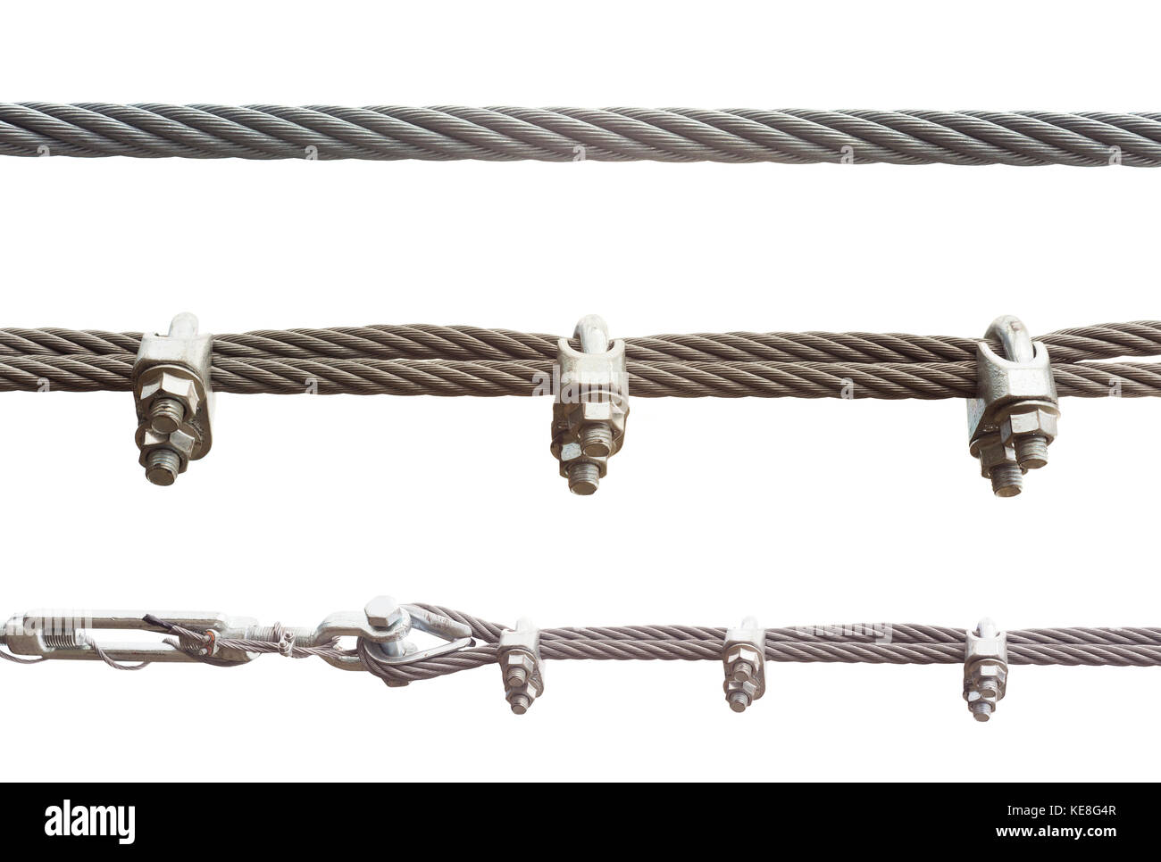 set of metal rope isolated on white background Stock Photo - Alamy