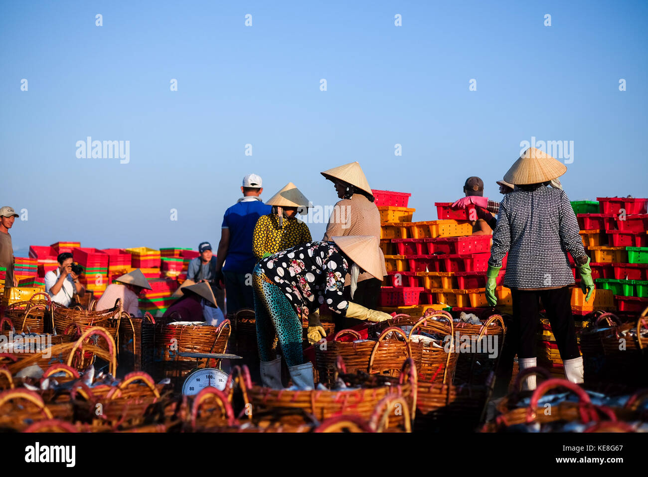 Long Hai beach, Ba Ria Vung Tau, Vietnam. Unidentified woman with ...