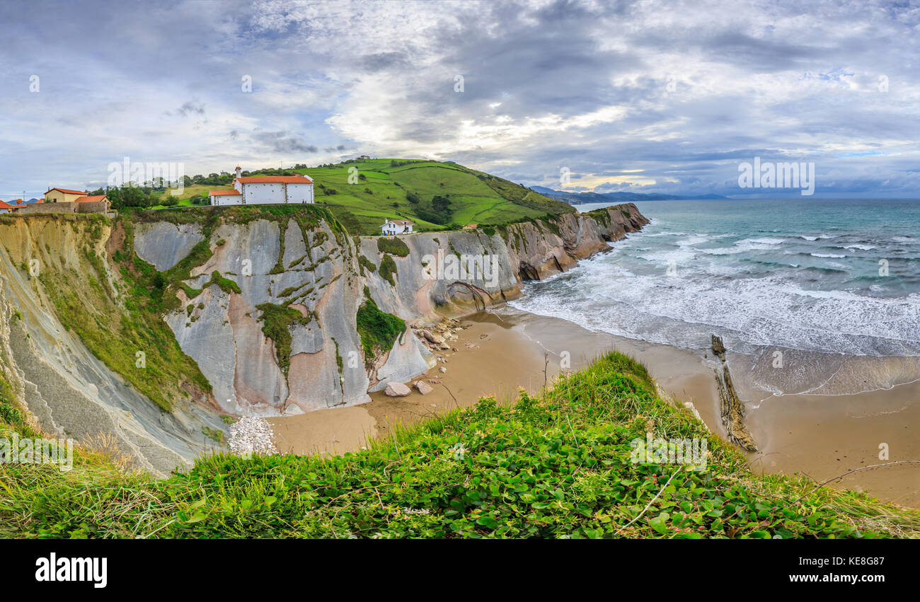 Flysch rock formation and beach, Spain Stock Photo - Alamy