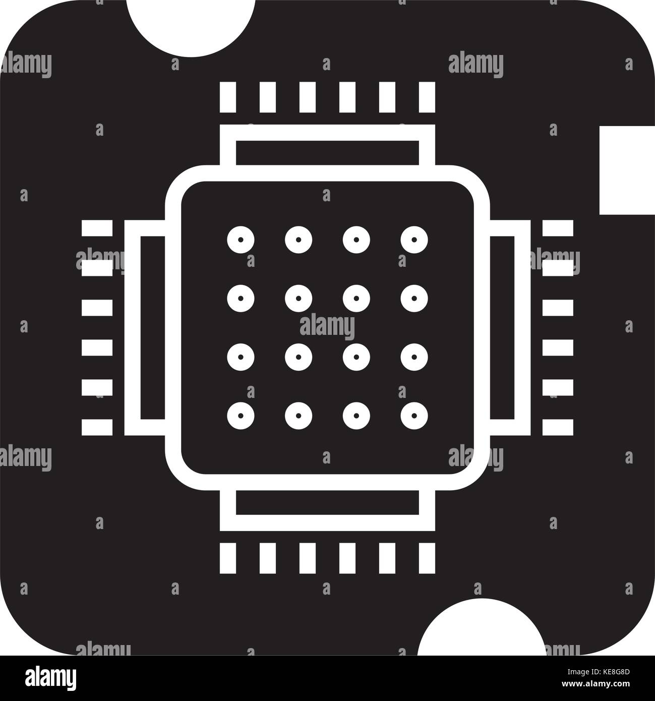cpu socket - chip icon, vector illustration, black sign on isolated ...