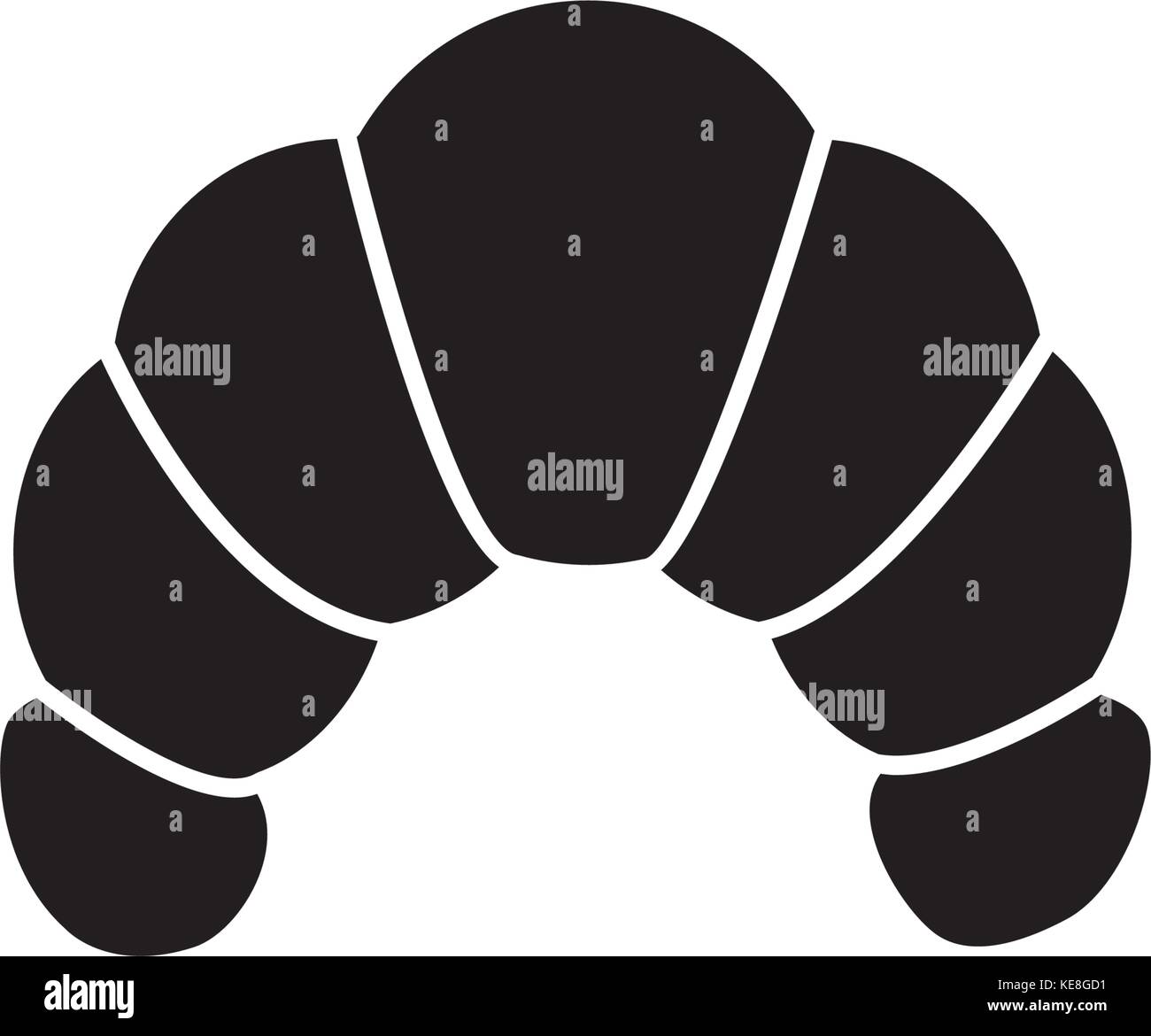 croisant icon, vector illustration, black sign on isolated background ...
