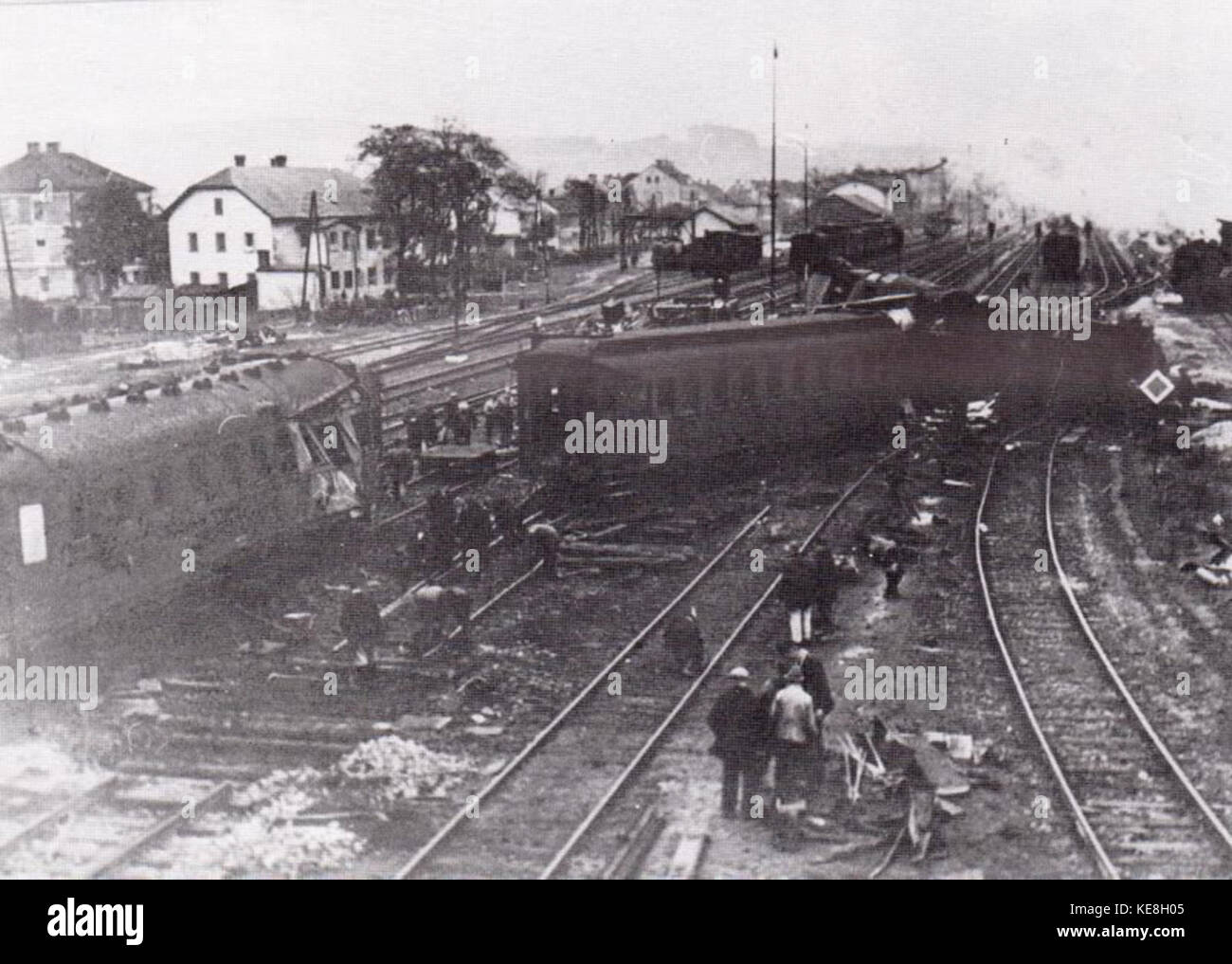 This photograph depicts the aftermath of a railway accident at St ...