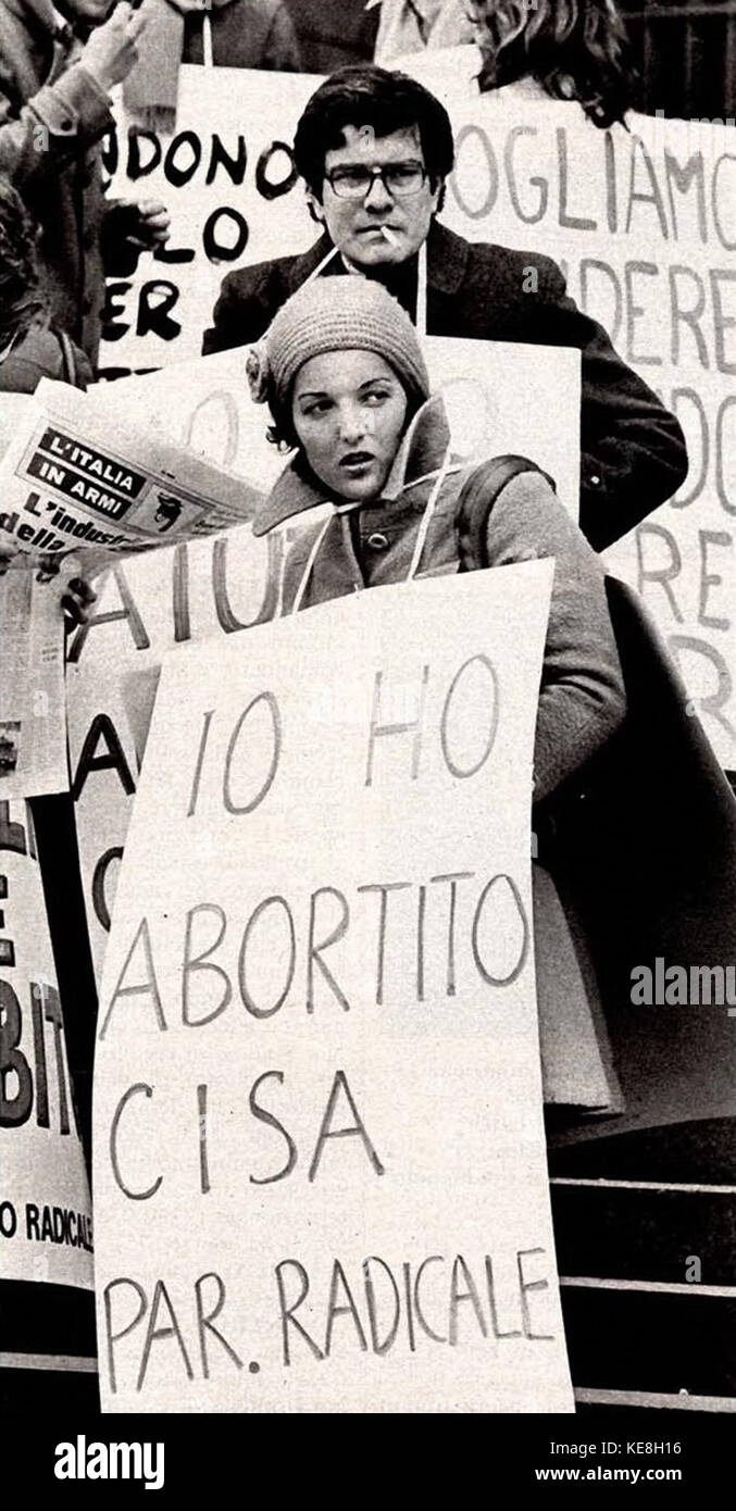This image captures a 1975 demonstration in Milan for abortion rights ...