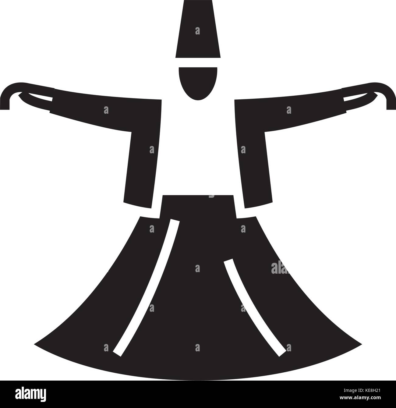 dervish dance - islam icon, vector illustration, black sign on isolated ...