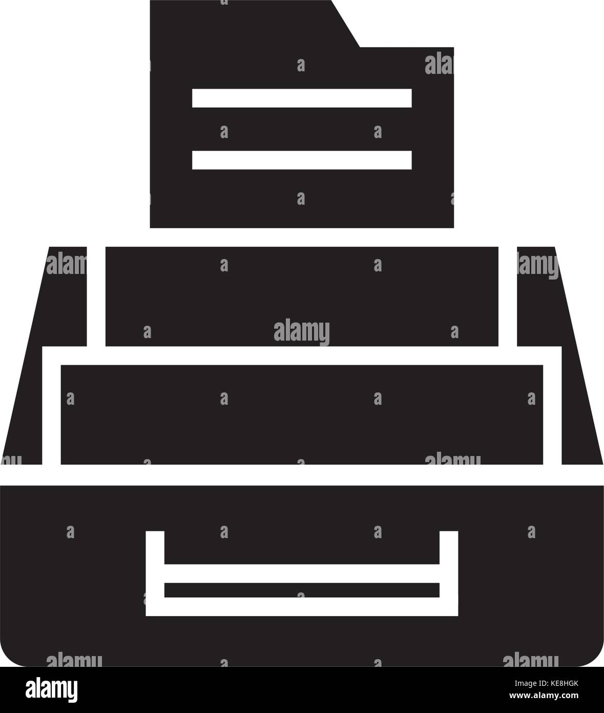 document archive icon, vector illustration, black sign on isolated ...