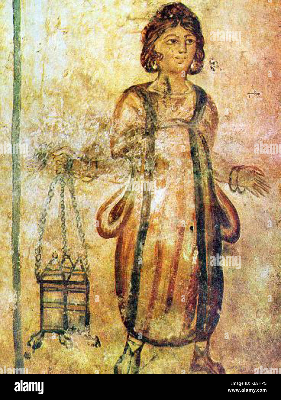 Roman Tomb Silistra fresco servant Stock Photo - Alamy