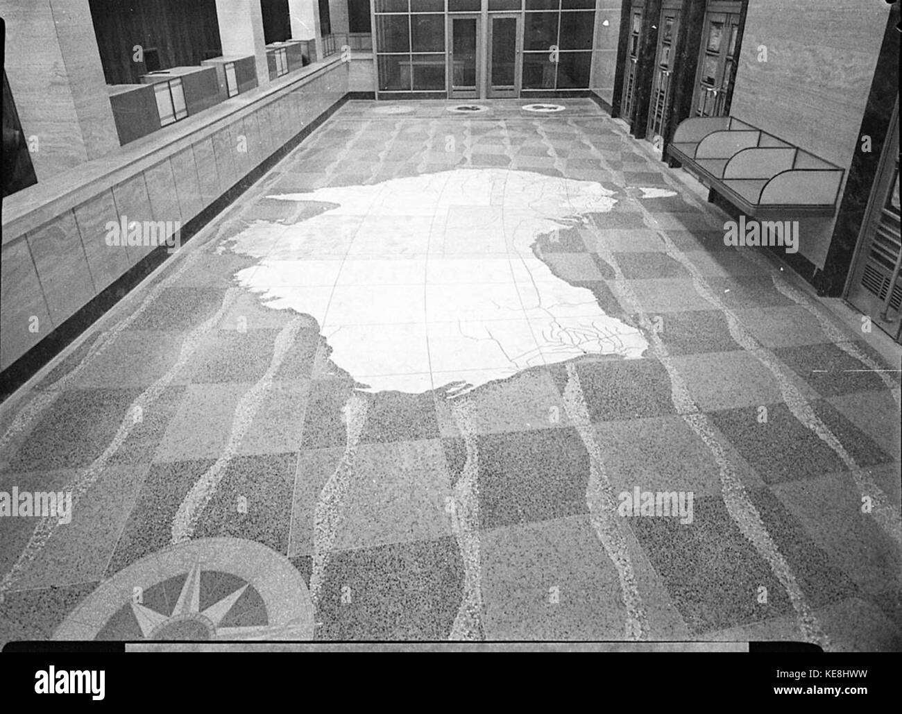 Photograph of railway booking office number 35658, decorated by Melocco ...