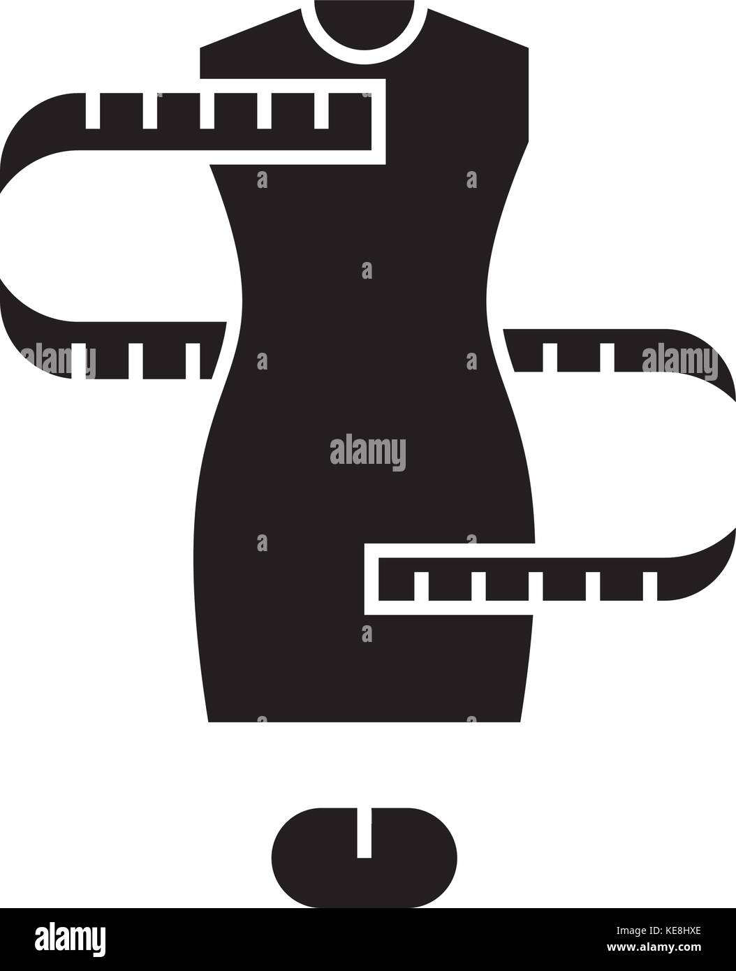 dress size - sizing - icon, vector illustration, black sign on isolated ...