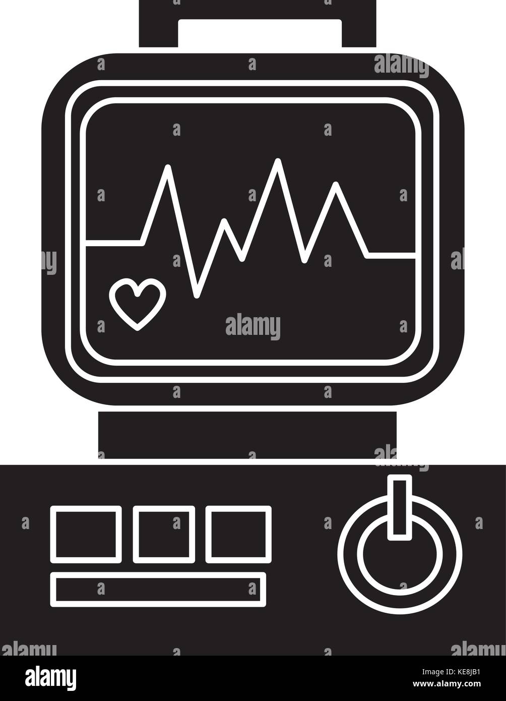 electrocardiogram - heart analyse icon, vector illustration, black sign ...