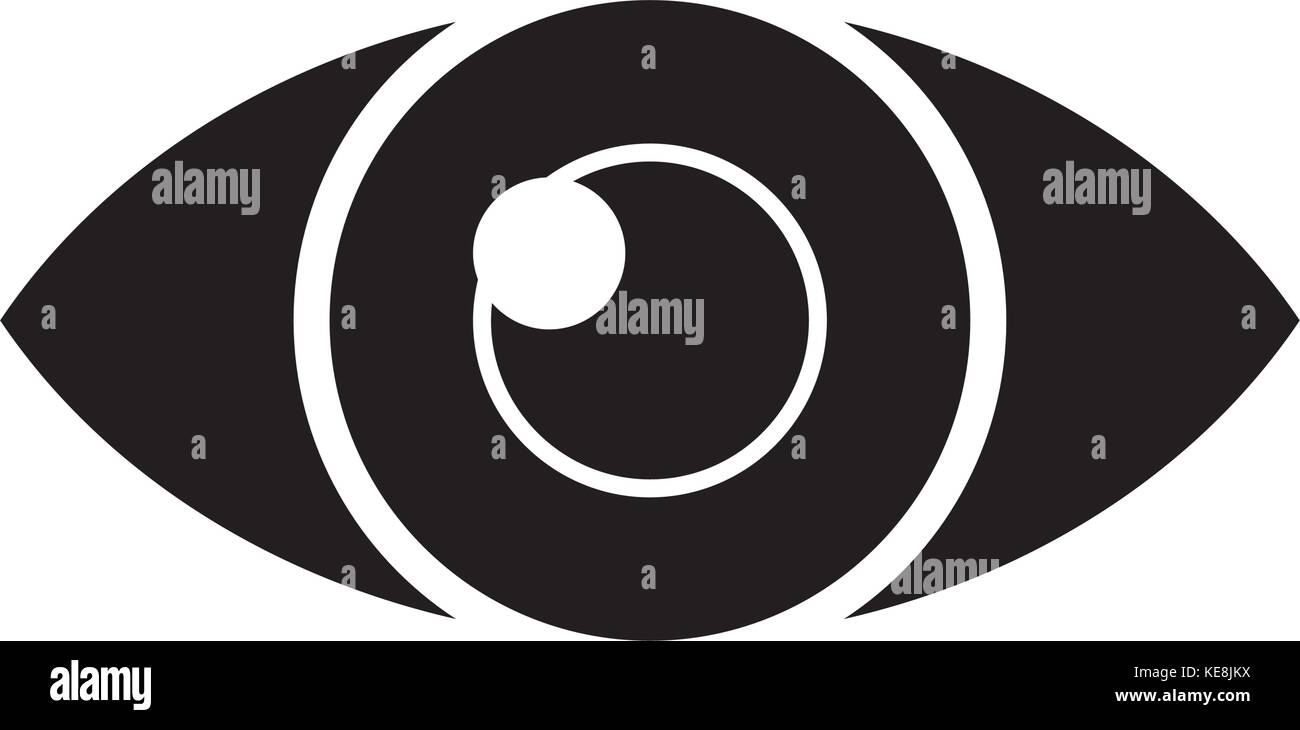 eye simple icon, vector illustration, black sign on isolated background ...