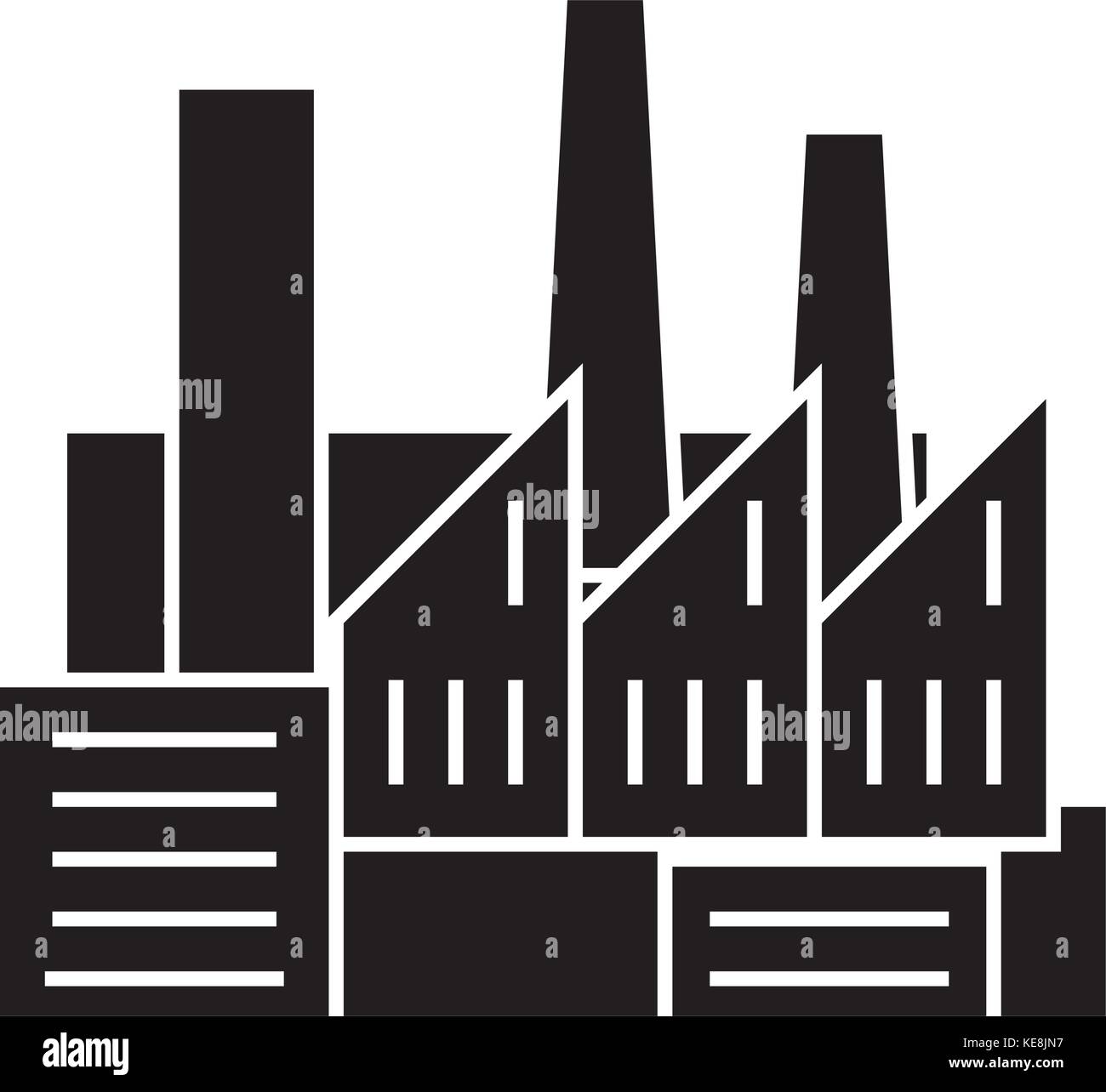 factory - production - pipes with smoke icon, vector illustration ...