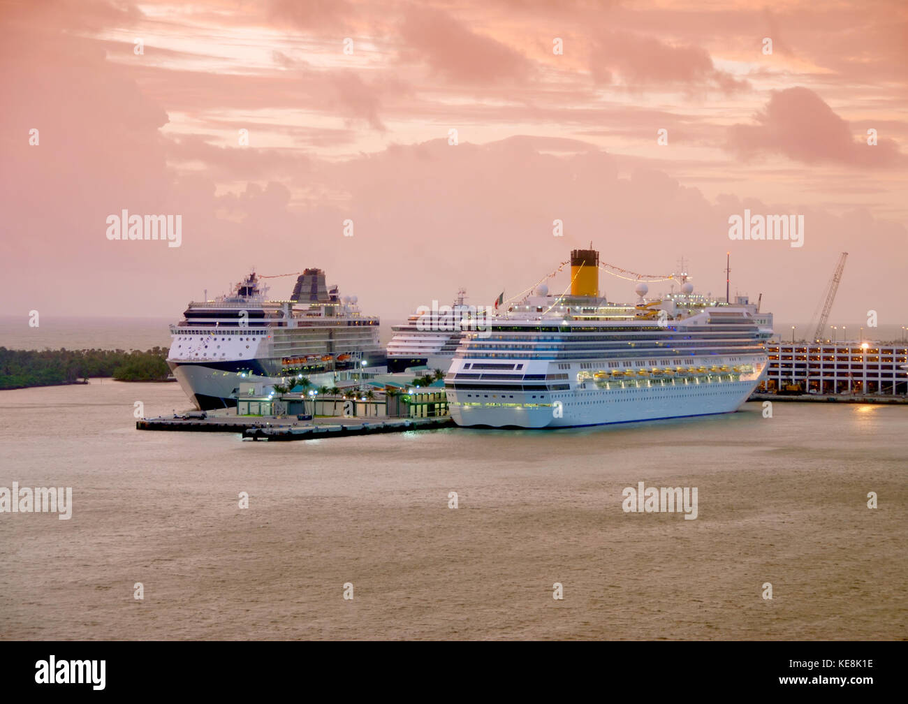 Cruise ships in early morning Stock Photo - Alamy