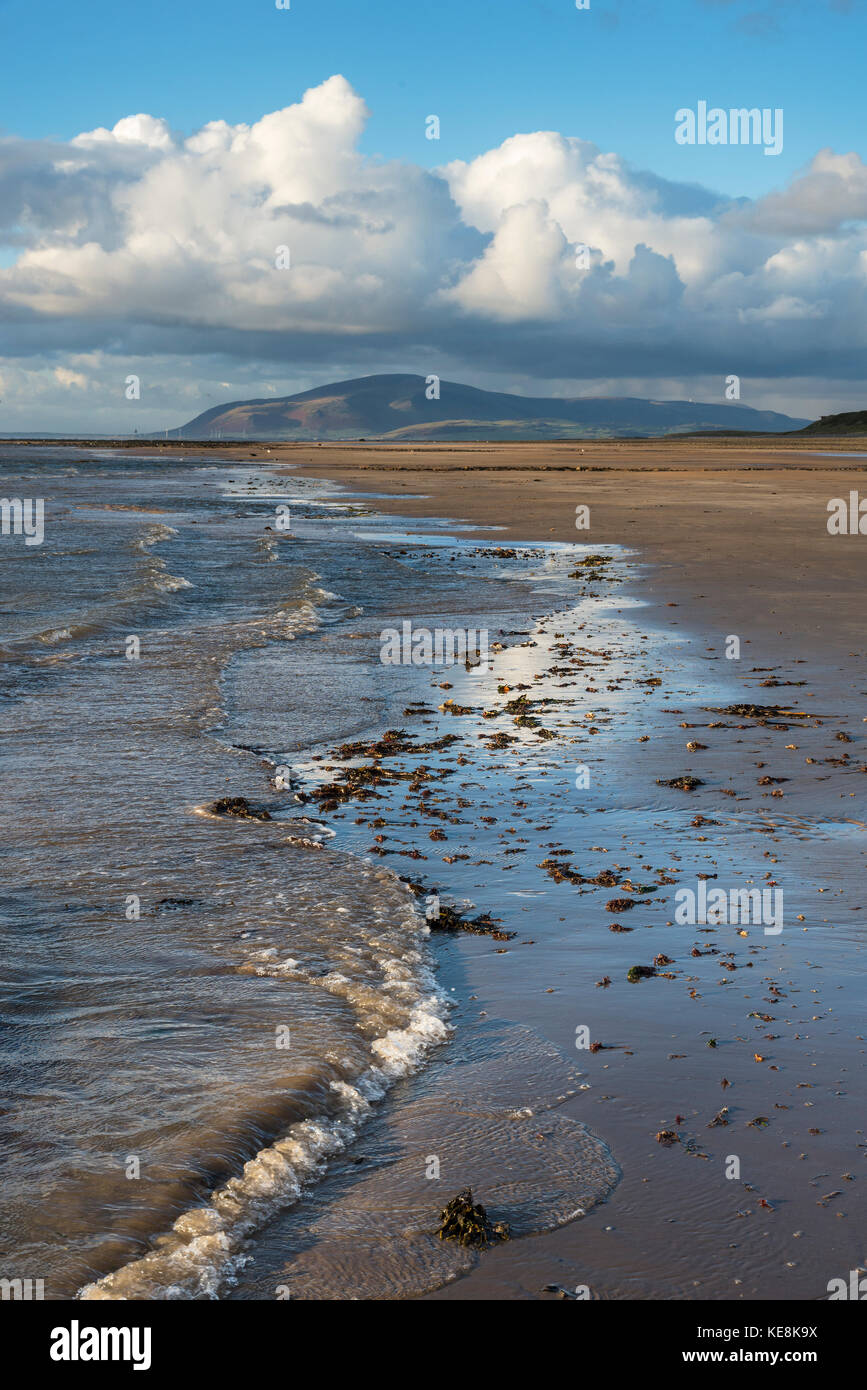 Black Combe viewed from the sea shore at Sandy Gap Lane, Walney Island ...