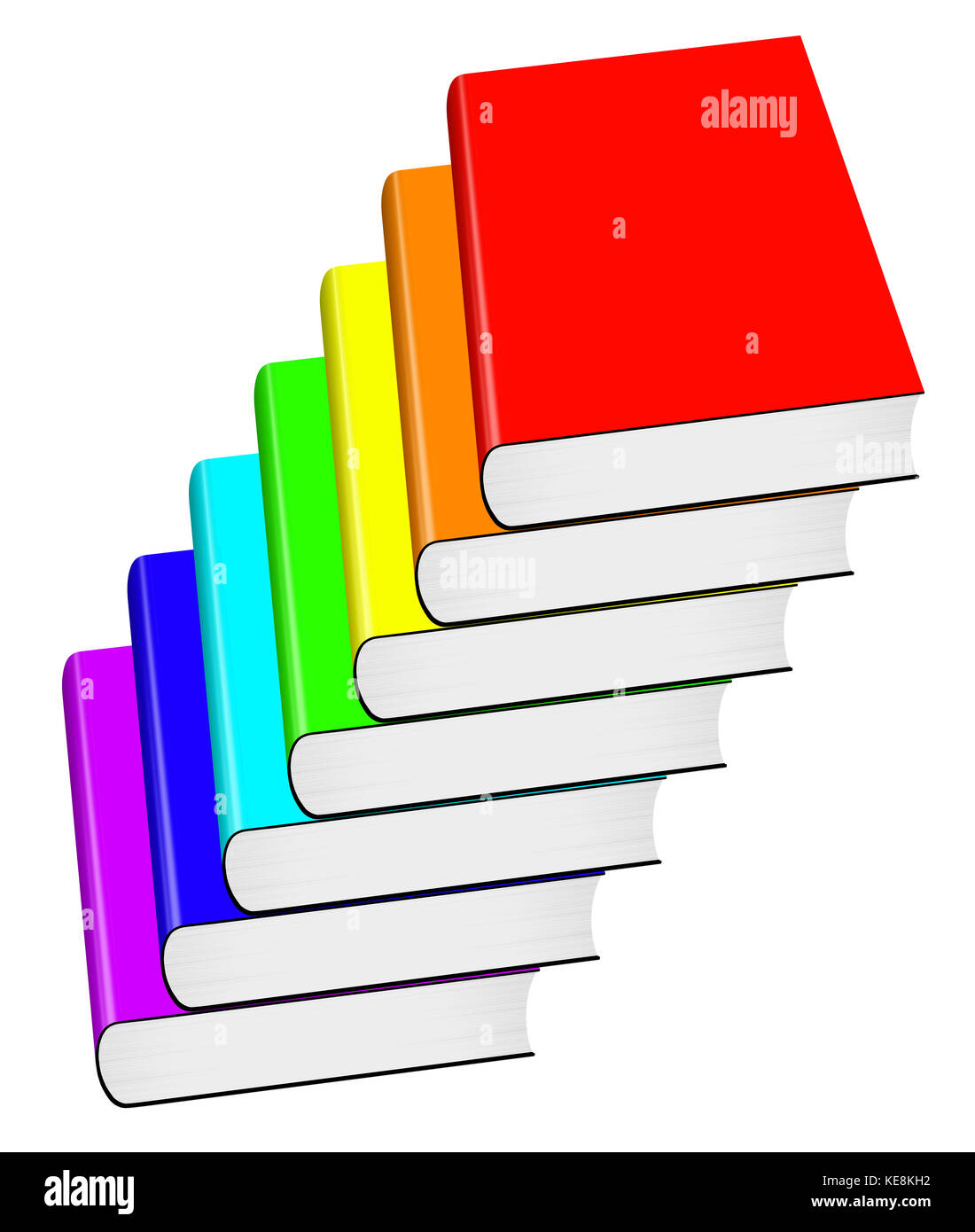 Many colored book. Isolated on white Stock Photo - Alamy