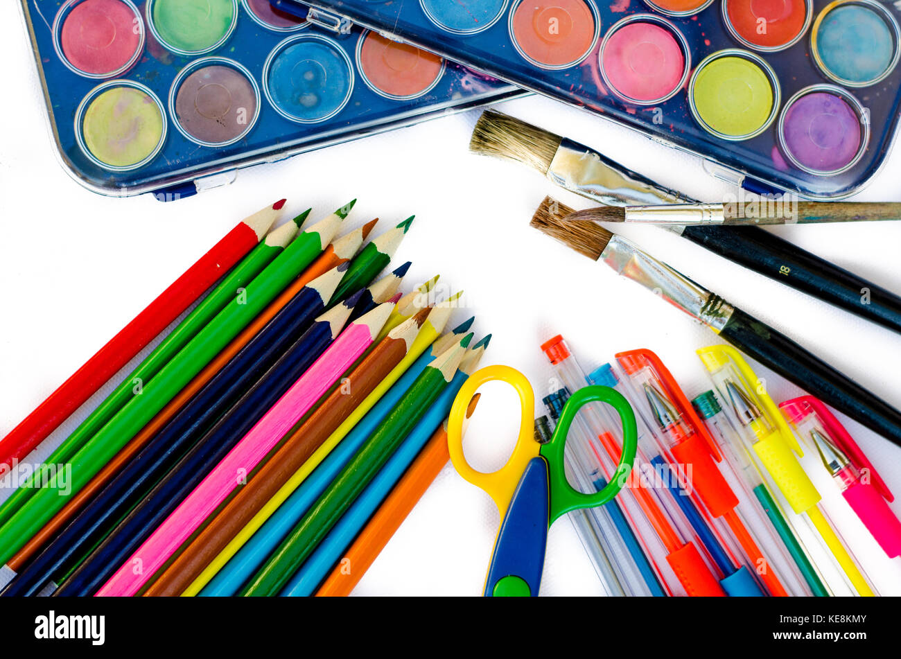 group of colorful writing utensils Stock Photo - Alamy