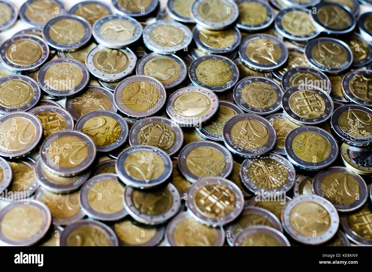 euro coins in stack Stock Photo - Alamy
