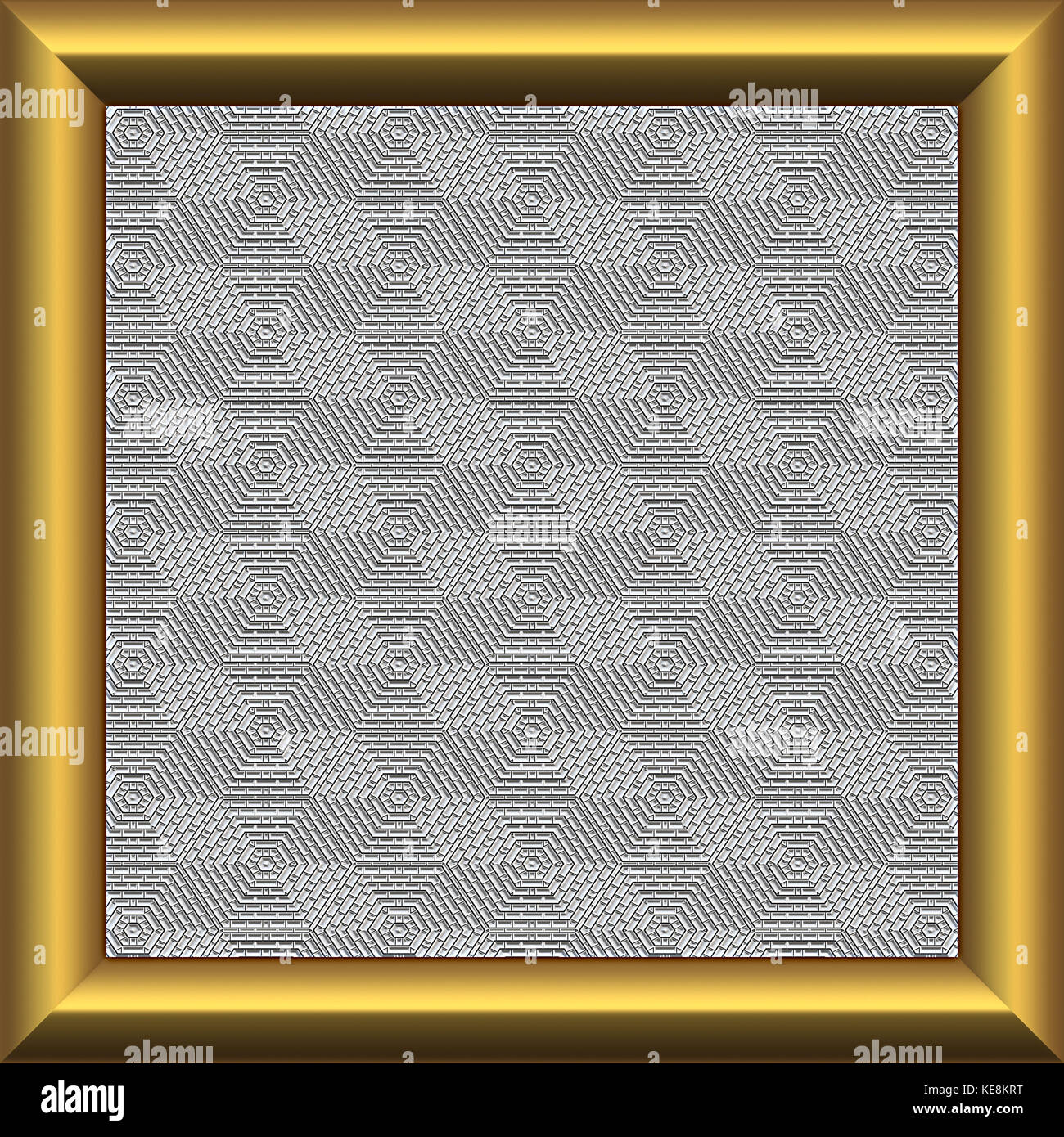Square plate with golden frame and mesh Stock Photo - Alamy