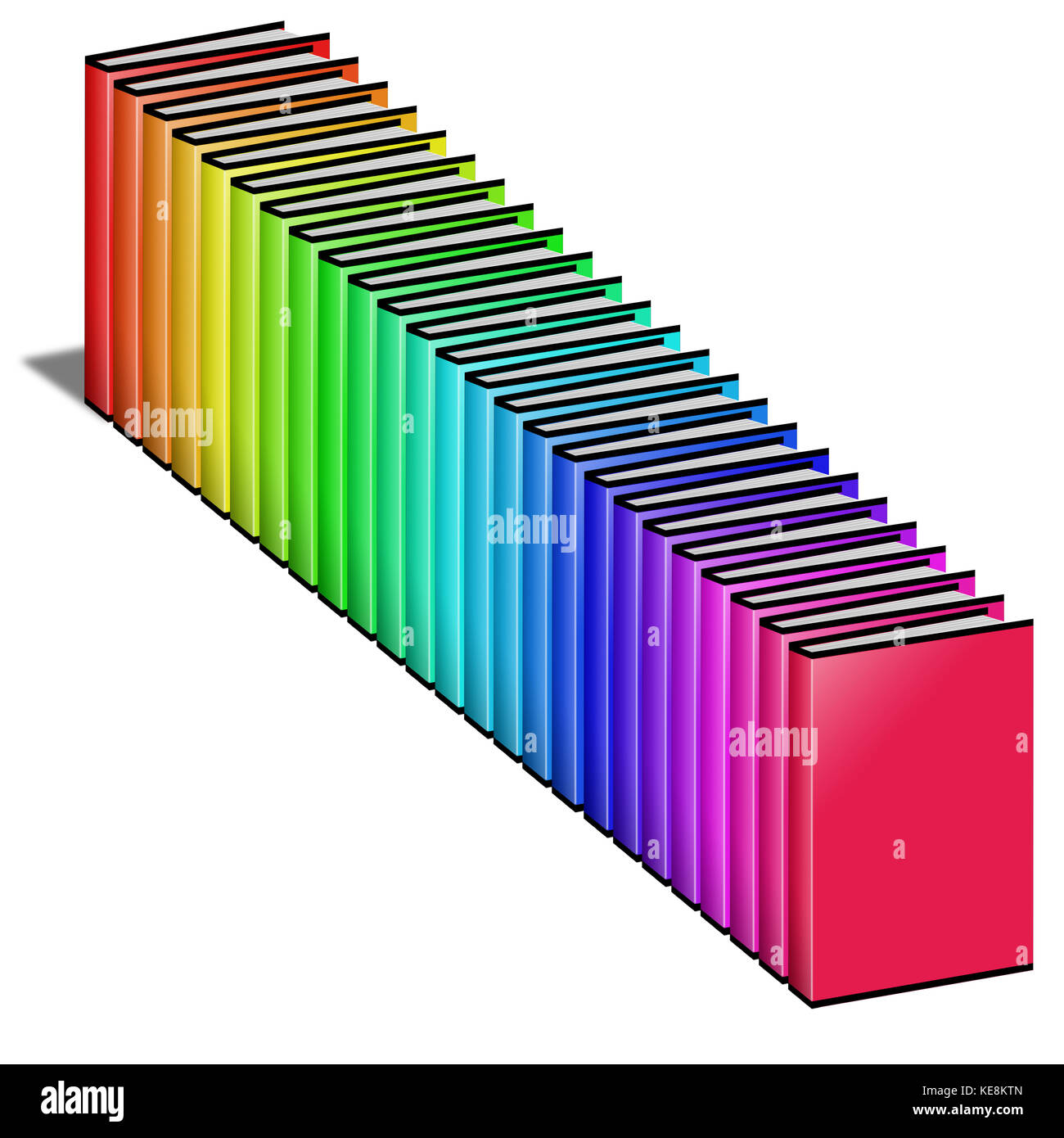 Many colored book. Isolated on white Stock Photo - Alamy