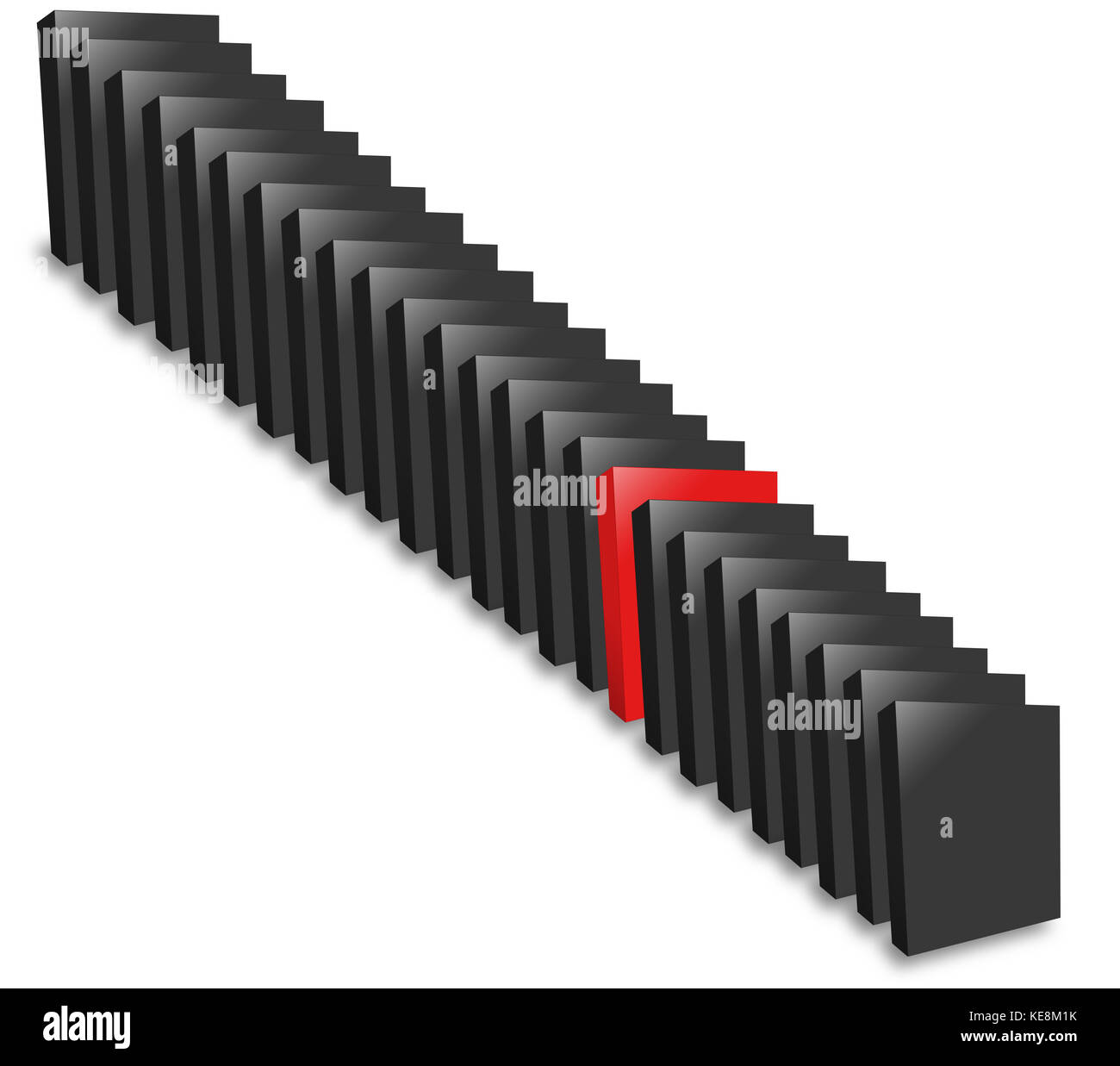 Many box, Only One Red. Isolated on white Stock Photo - Alamy