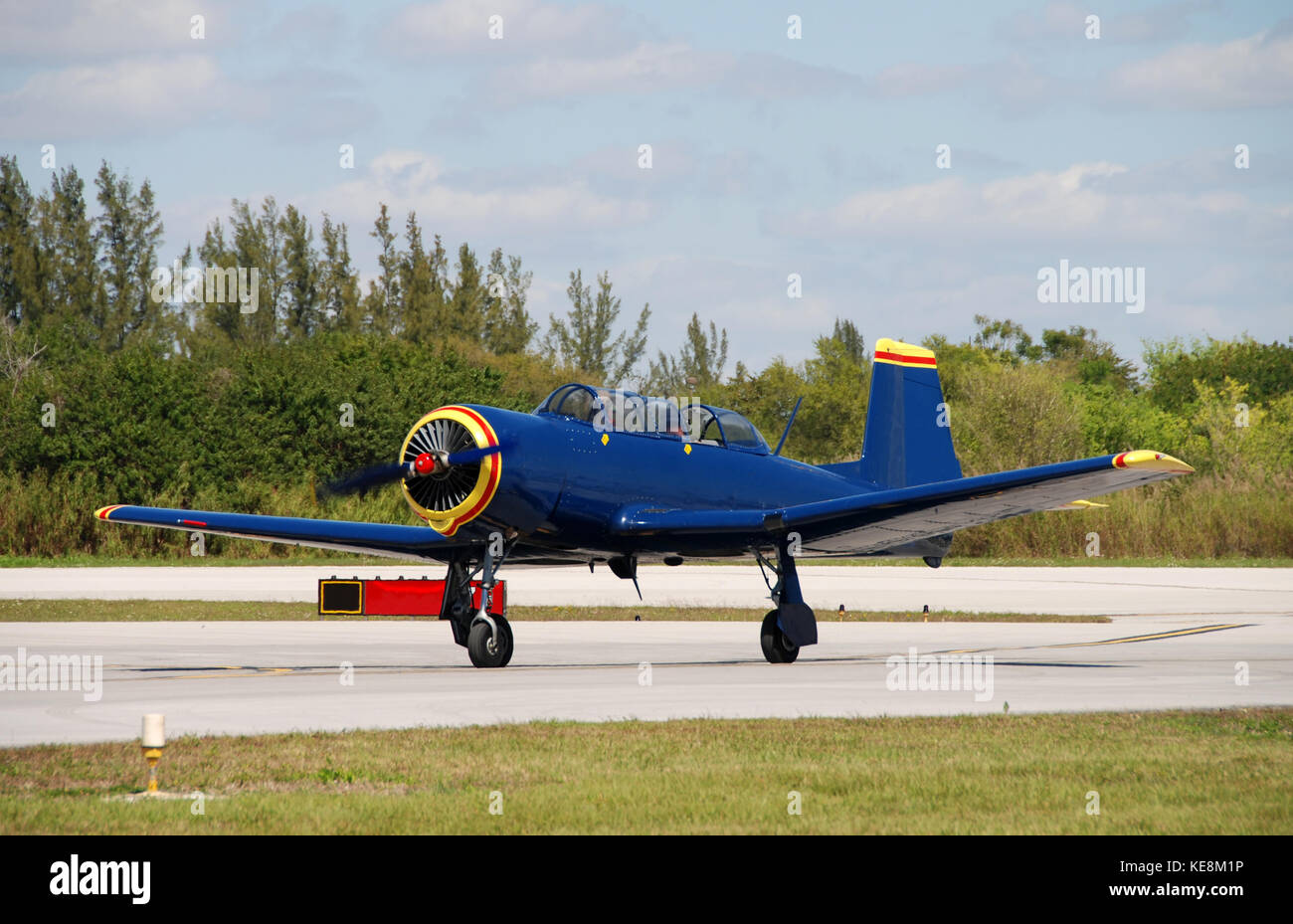 Small blue airplane for recreational use Stock Photo - Alamy