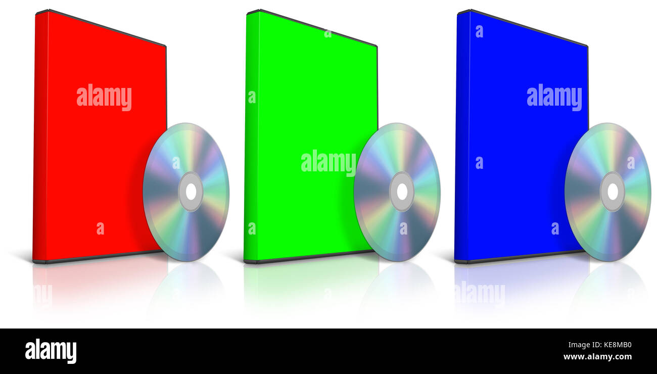 RGB DVD and DVD Case on white Stock Photo - Alamy
