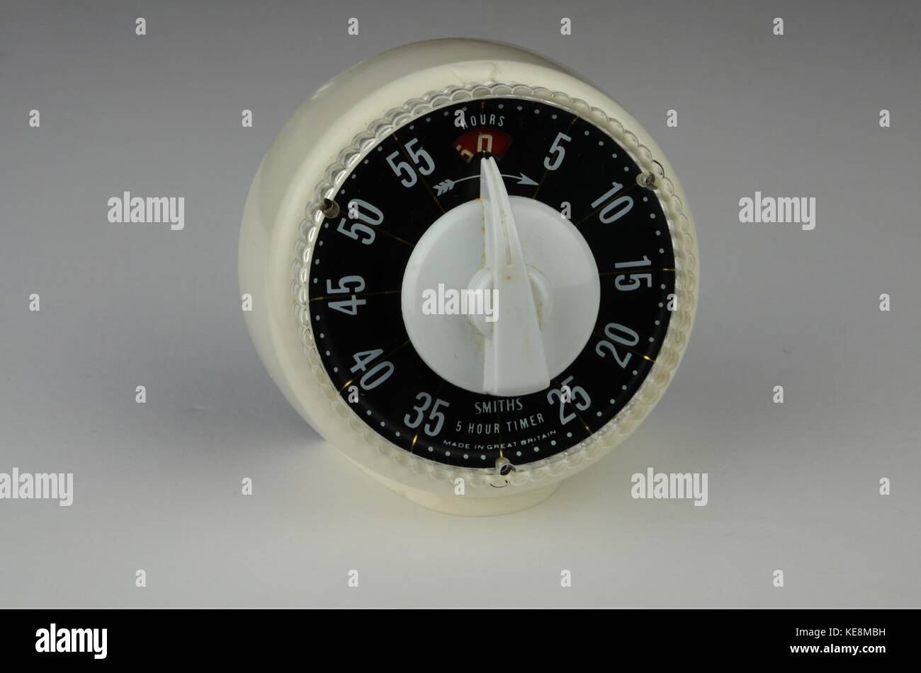 Retro Smiths Kitchen Timer circa 1972 on white background Stock Photo ...