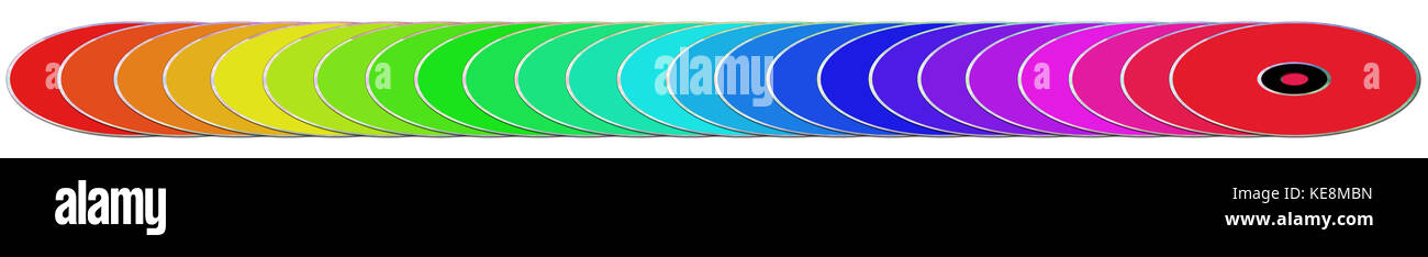 Many Colorful DVD's. Multimedia disks. Isolated on white Stock Photo ...