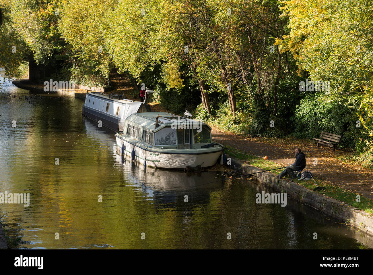 Views along Lancaster Canal in the centre of Lancaster Stock Photo - Alamy