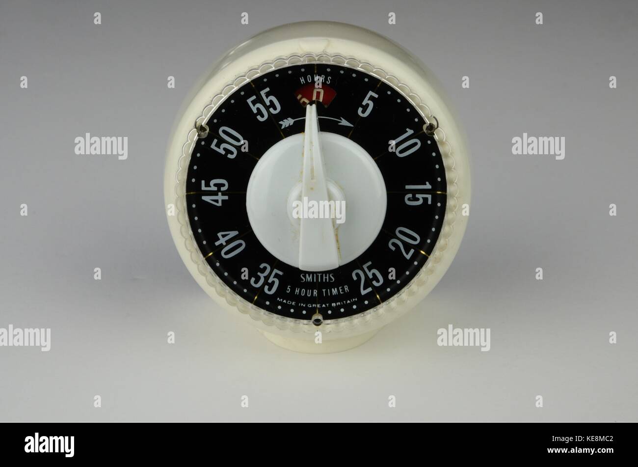 Retro Smiths Kitchen Timer circa 1972 on white background Stock Photo ...