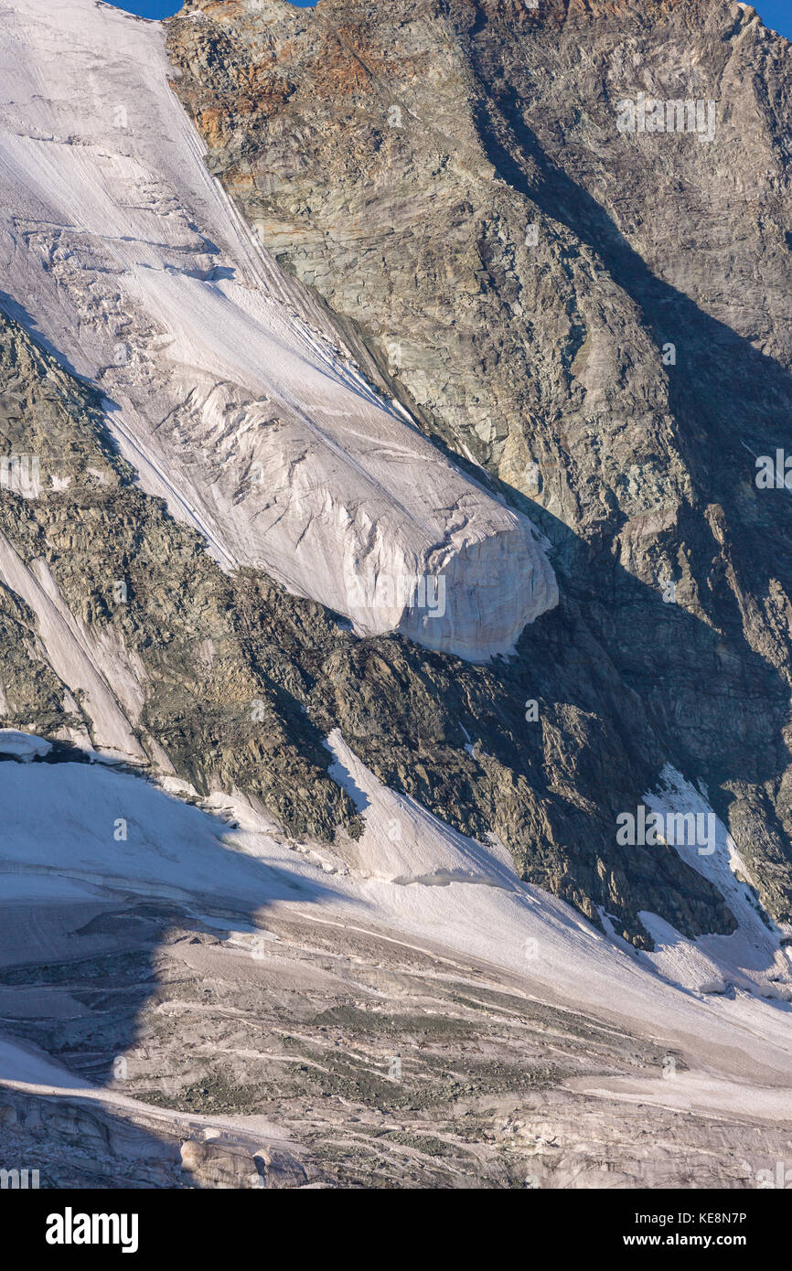 MOIRY VALLEY, SWITZERLAND - Hanging glacier, Moiry glacier mountain ...