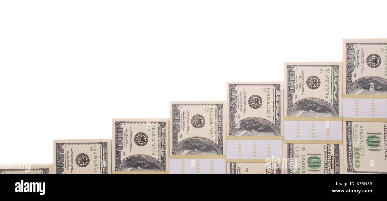 Money staircase isolated on white. Clipping path included Stock Photo ...