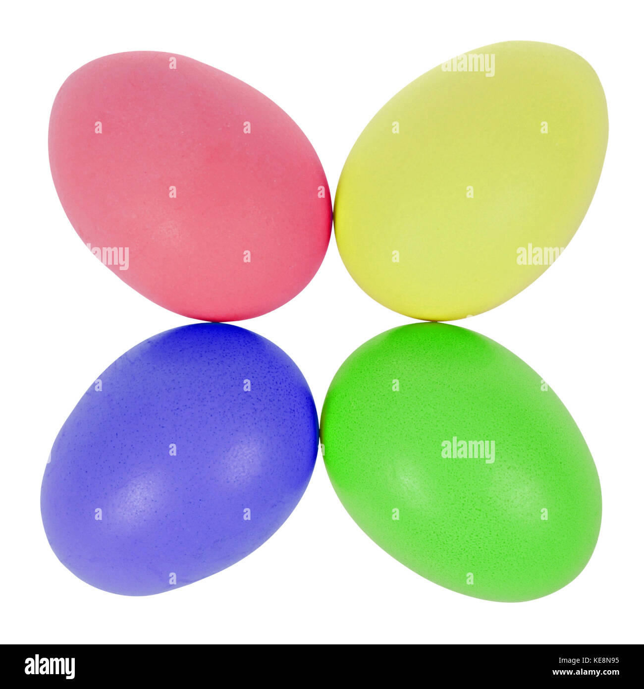 Four easter eggs in circle. On white, clipping path inside Stock Photo ...