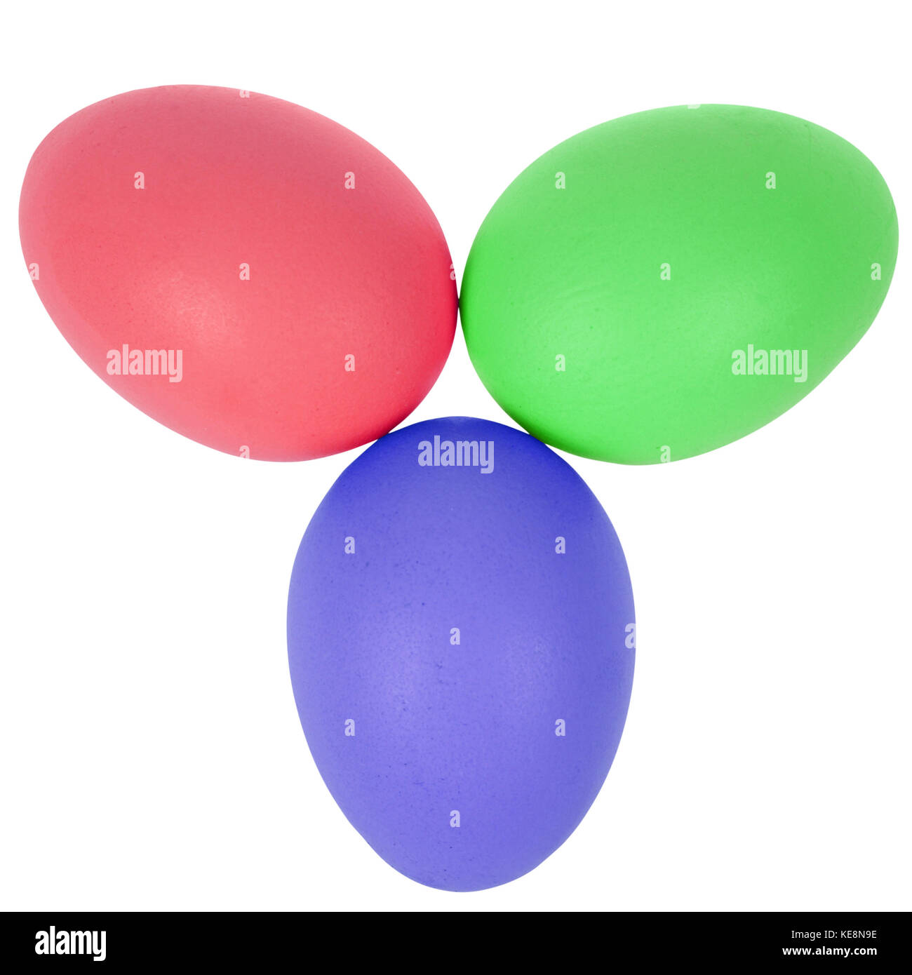 Three easter eggs in circle. On white, clipping path inside Stock Photo ...