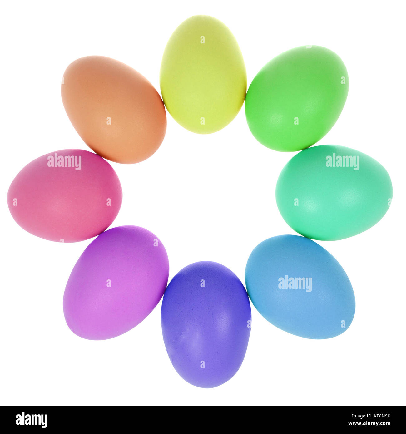 Eight easter eggs in circle. On white, clipping path inside Stock Photo ...