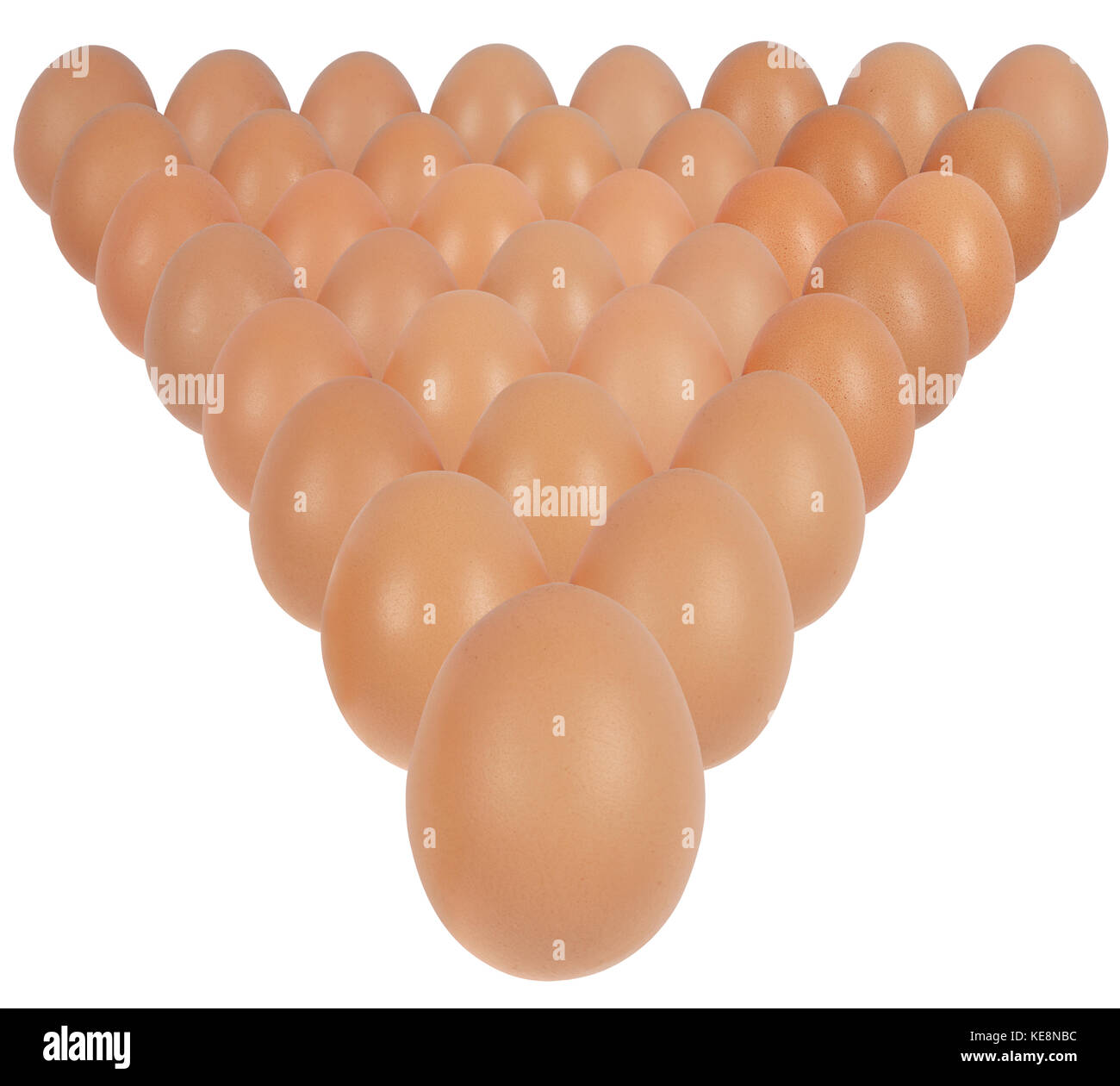 Eggs in triangle. Isolated on a white background. Clipping path inside ...