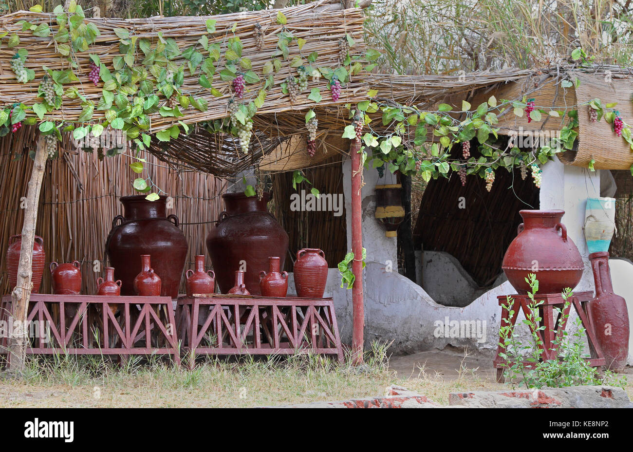 Traditonal old potery stall with terracotta pots like they had in ...