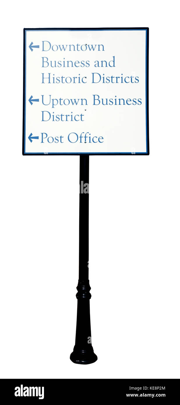 Small town municipal information sign. Isolated Stock Photo - Alamy