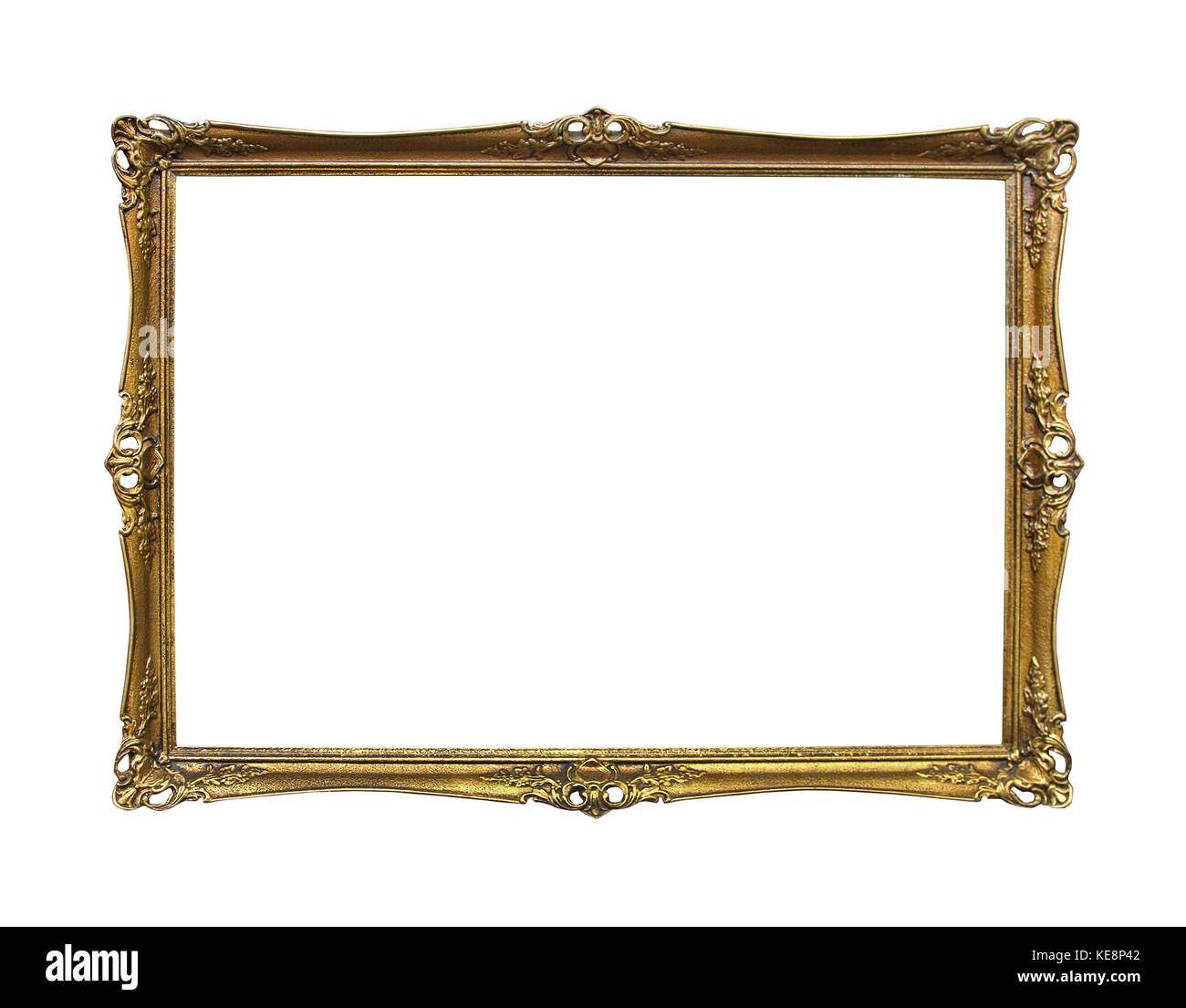 Aged gold frame isolated with clipping path included Stock Photo - Alamy