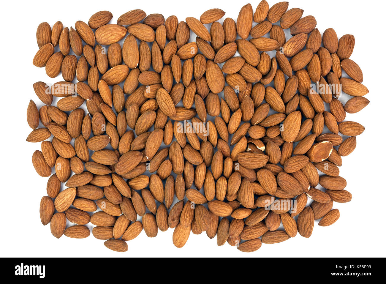 Almonds background. Isolated Stock Photo - Alamy